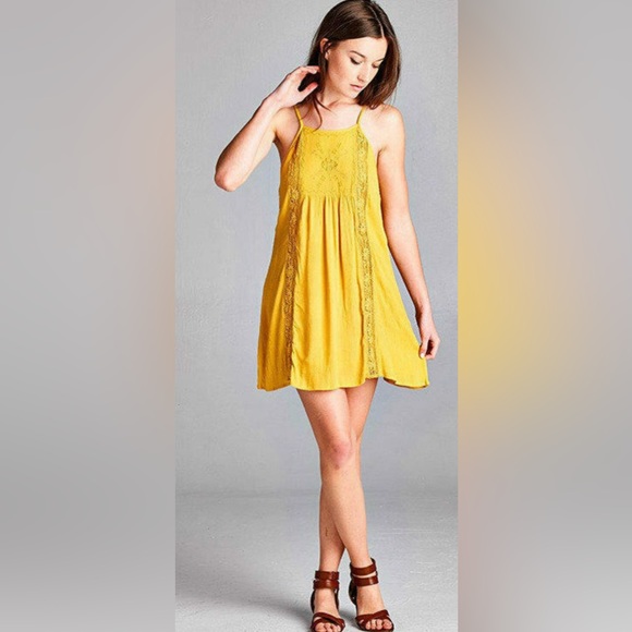 Honey Belle | Dresses | Honey Bellemustard Yellow Flowy Sundress W ...